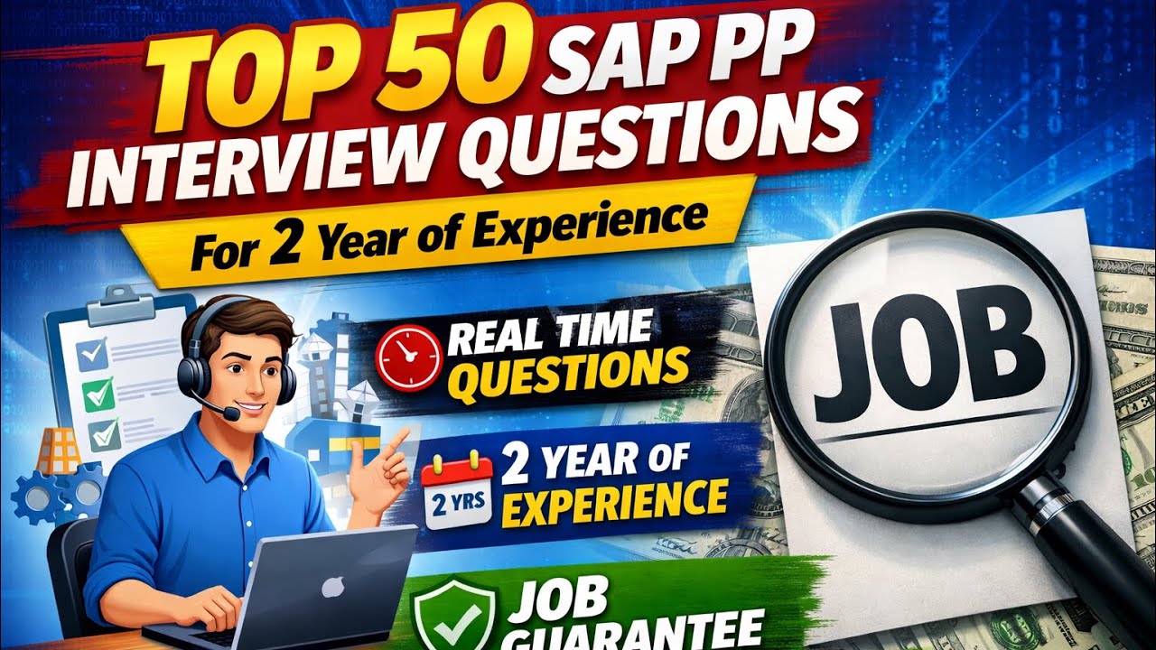 SAP PP Interview Questions and Answers for 2 Years Experience | Top 50 Most Asked SAP Production Pla