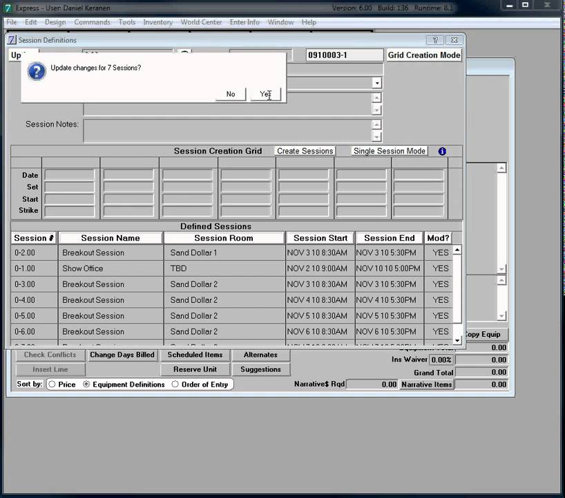 Multi-Session Training IntelliEvent
