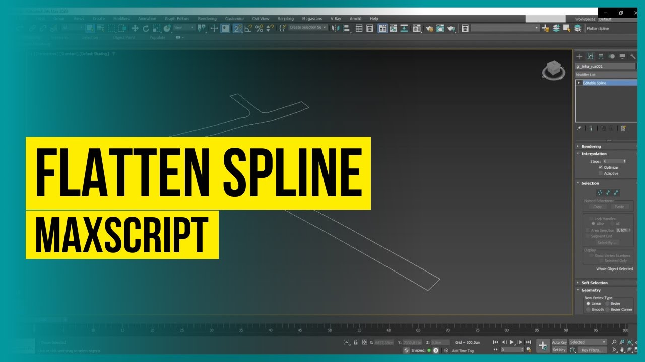 Flatten Spline in 3ds Max with MaxScript | Achatar Spline