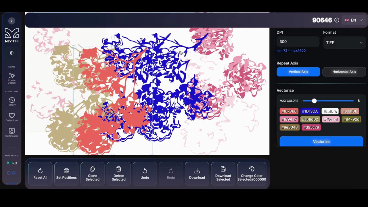Vectorization for Pattern Design with MYTH AI