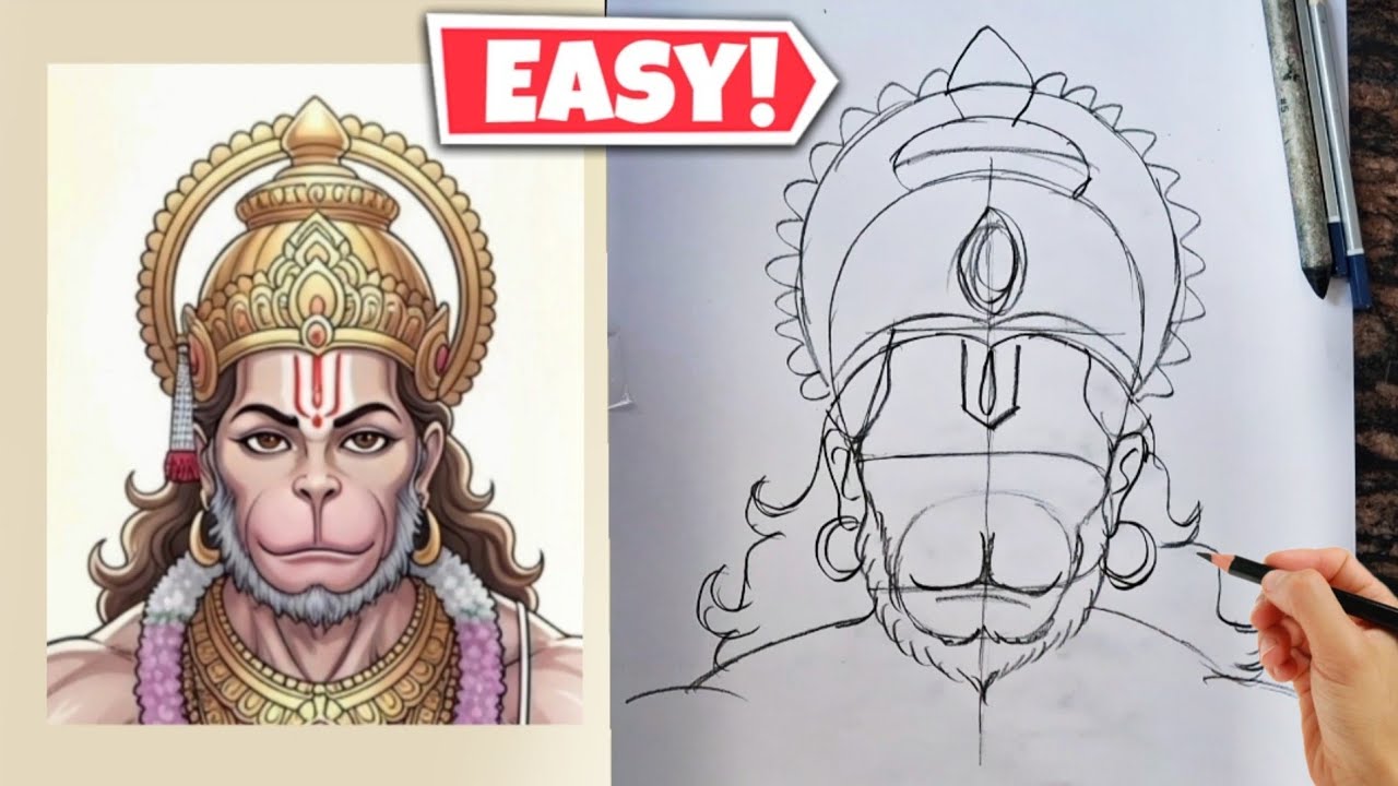 How to draw Lord Hanuman ji Drawing | Hanuman Jayanti drawing #drawing