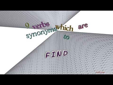 find - 9 verbs which are synonyms of find (sentence examples)