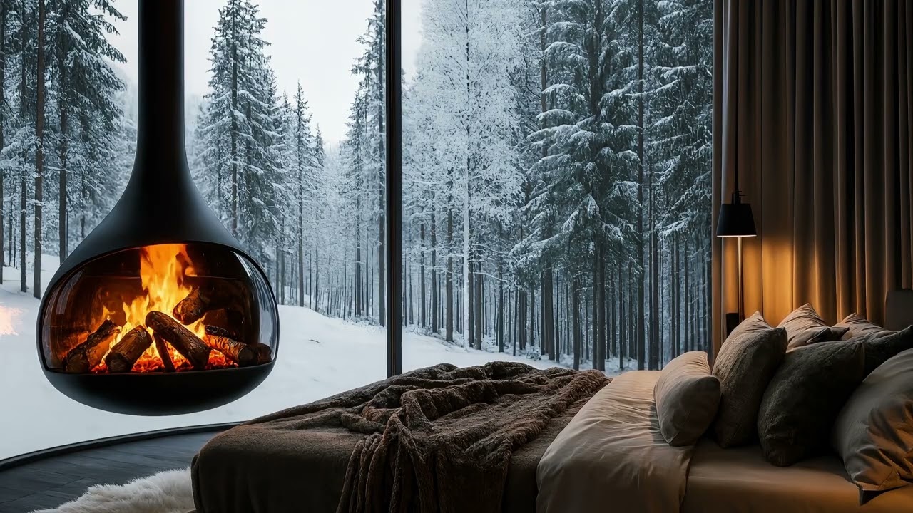 Modern Fireplace Ambience – Crackling Fire Sounds for Deep Sleep, Relaxation | 4K