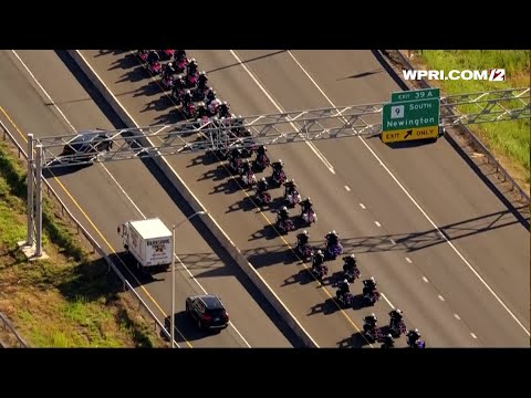VIDEO NOW: Police procession to CT officers funeral