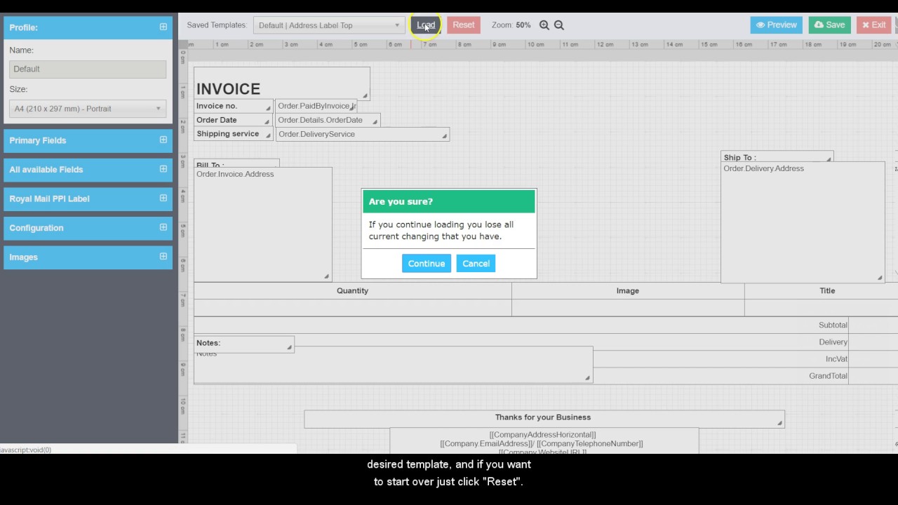 Just ShipIT template builder tutorial