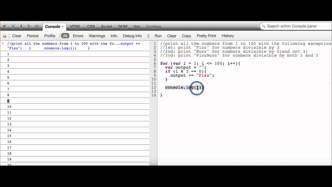 eloquentJavascript ch2 2 fizzbuzz