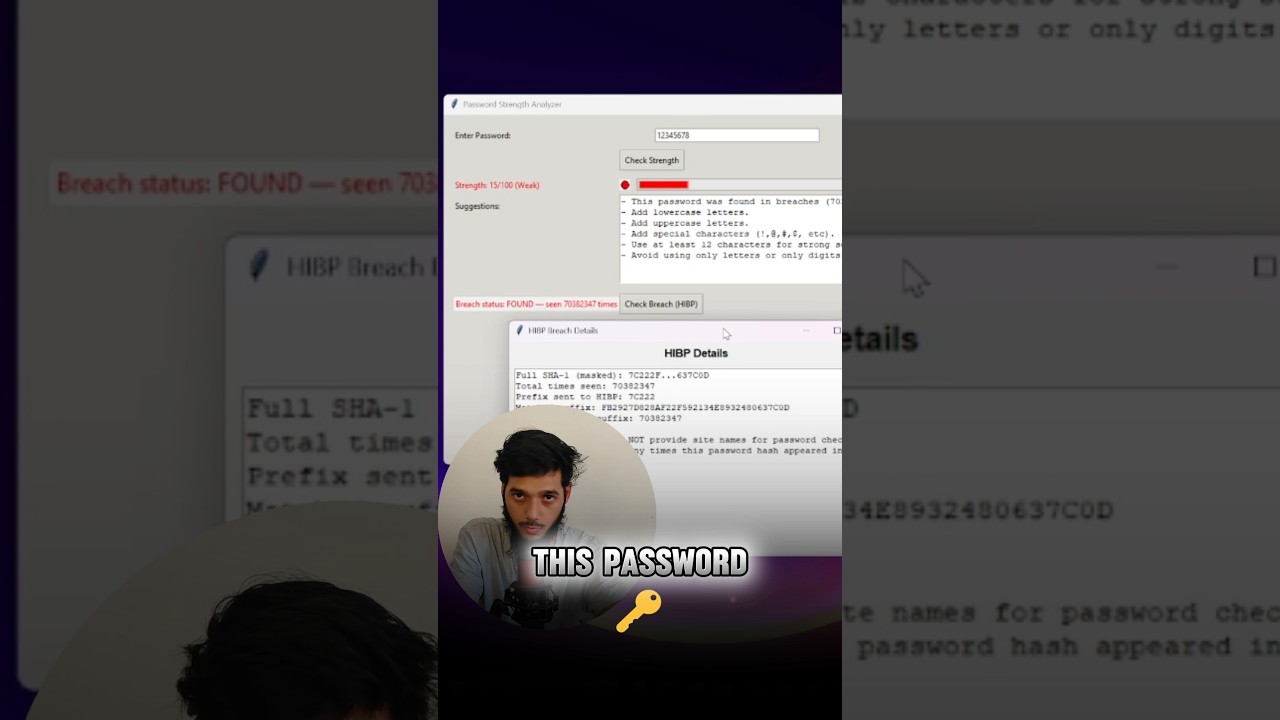 Project: Password Strengthen Analyzer (Check on the github). #new #trending #youtube #reach #goviral