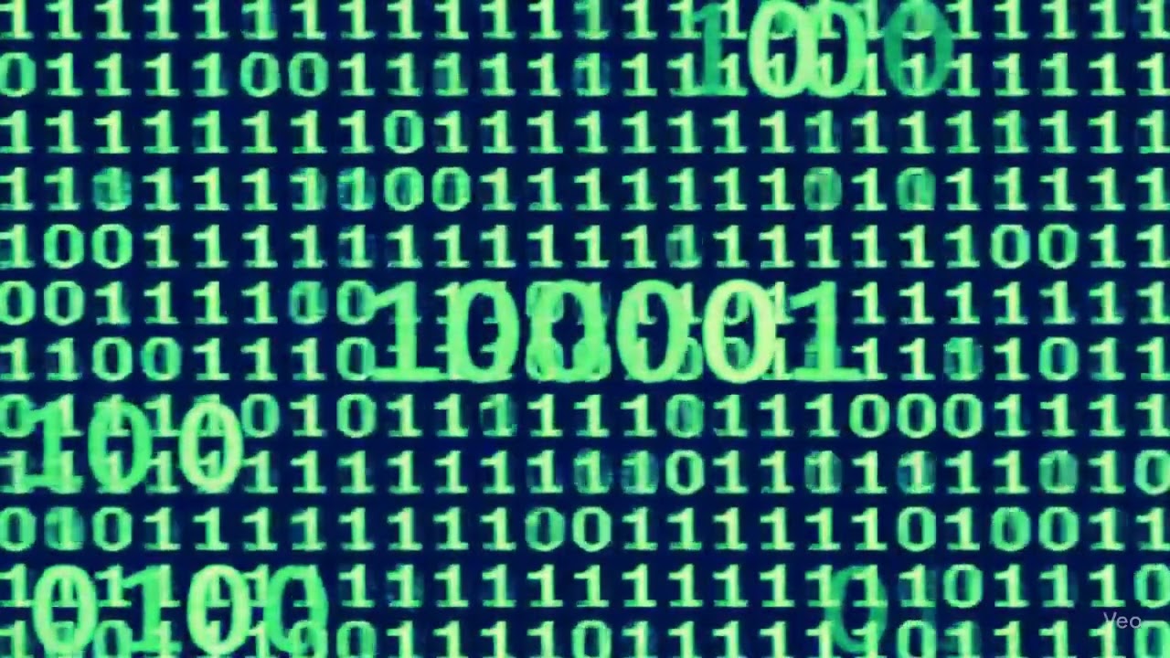 Abstract Background Of Binary Code Green Blue