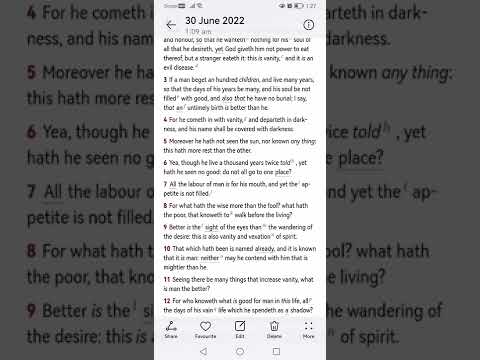 The Living Word of God. Scripture Reading Ecclesiastes 6:1-12 KJV
