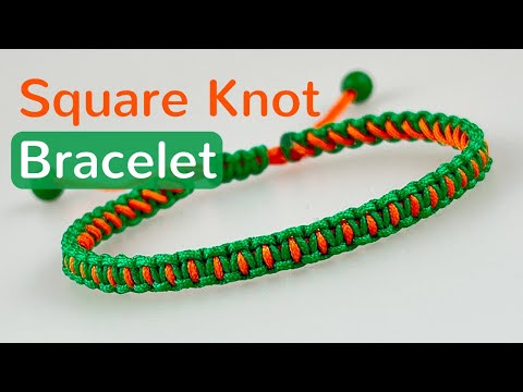 Macrame SQUARE KNOT VARIATION | Super easy bracelet tutorial | Simple bracelet DIY for beginners