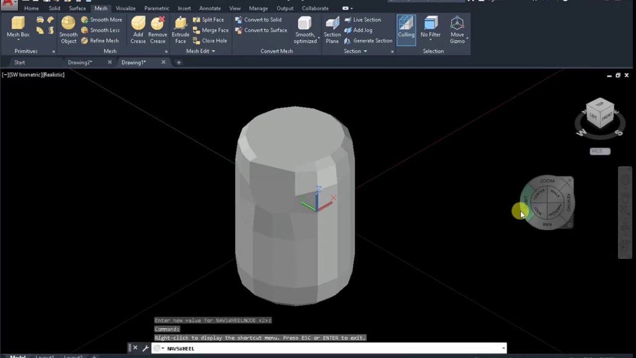 Add Remove AutoCAD Mesh Crease