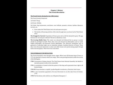 class 9 history notes | chapter 1 - The French revolution | revision notes