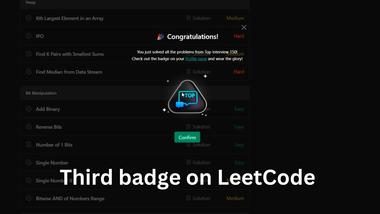 My 3rd badge on leetcode | Top Interview 150 #210DayCodeChallenge