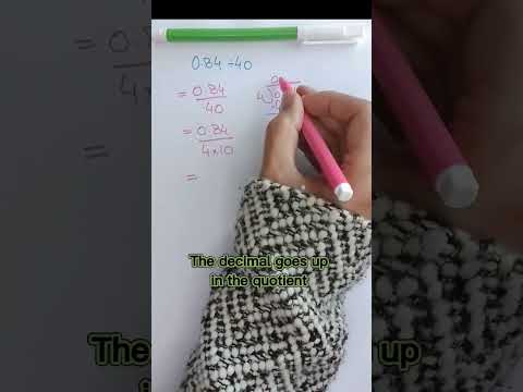 0.84÷40 | How to divide a decimal by a multiple of 10