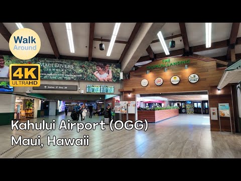 【4K60】 Kahului Airport Walking Tour - Maui, Hawaii