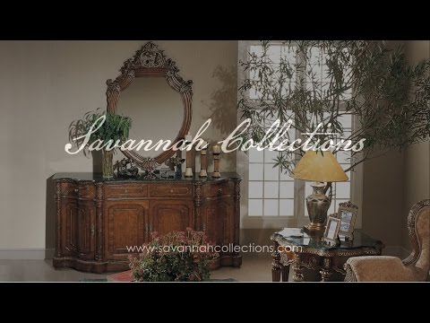 European Furniture Credenza, Mirror, Coffee and End Table by Savannah Collections - Henredon