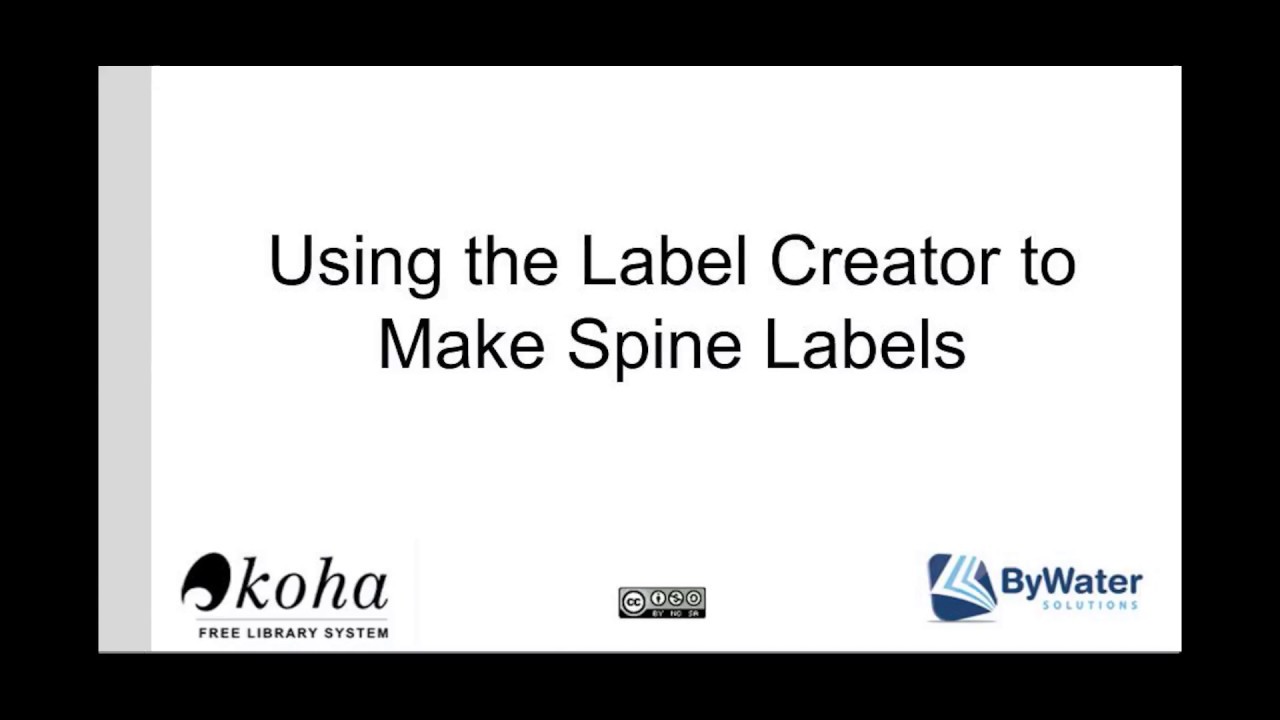 Tutorial on Creating Spine Labels with Koha