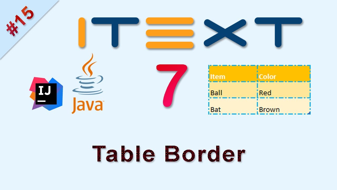 #15 Table Border : iText Java