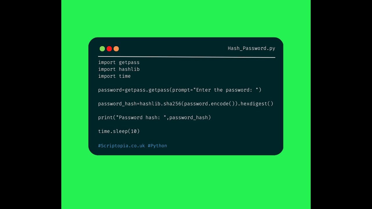 Python getpass - Hash password