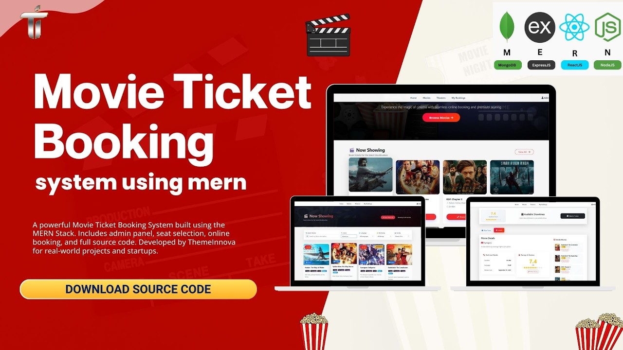 Movie Ticket Booking System Using MERN Stack  React, Node, MongoDB  Full Source Code 2025