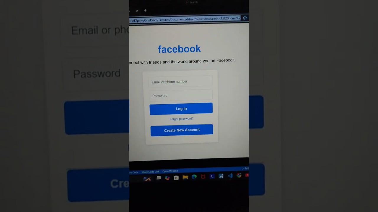 Facebook Home Page UI Clone Using JavaScript | Facebook Interface Design Tutorial