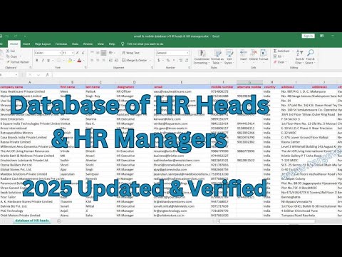 Database of HR Heads & HR Managers- 2025 Updated & Verified-High Accuracy -All Industries & Location