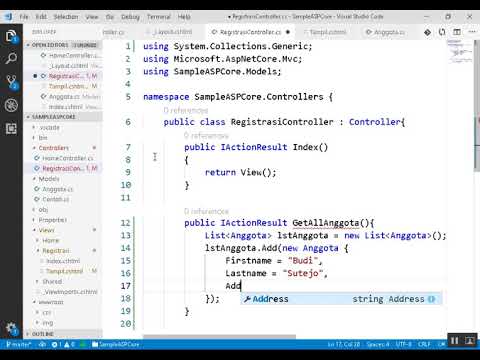 Video Tutorial ASP Core Part 6–Razor View Engine – Erick Kurniawan
