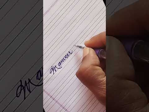 beautiful name Manveer Kang in modern handwriting/ handwriting practice/ calligraphy#shorts