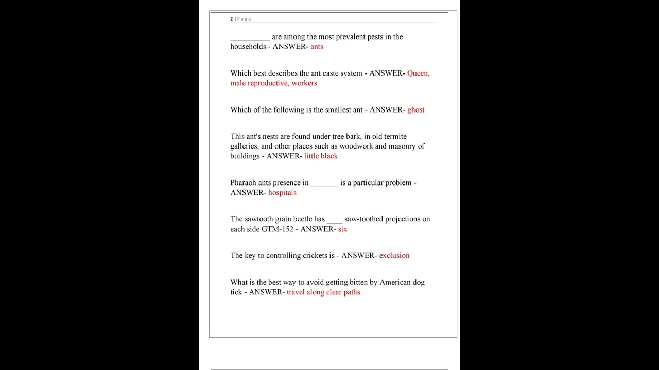 GHP PEST CONTROL APPLICATOR SM 47 EXAM NEWEST 2025 ACTUAL EXAM COMPLETE 200 QUESTIONS AND CORRECT DE