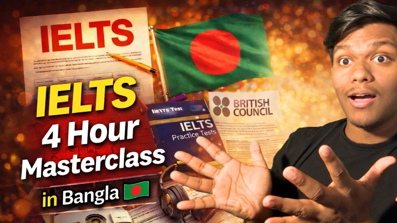 IELTS 4 Hour Masterclass in Bangla 🇧🇩 | All 4 Modules | Cue Cards, Maps, Diagrams & Thesis Statement