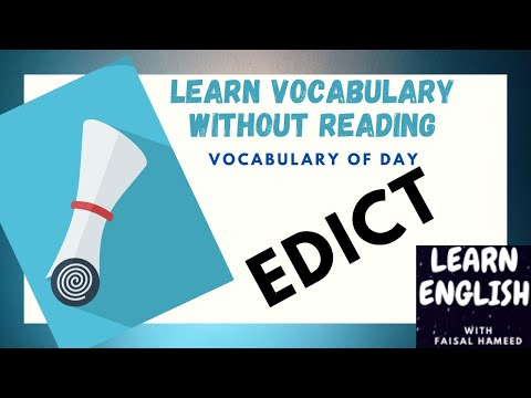 Edict/Edict meaning/Vocabulary of the Day