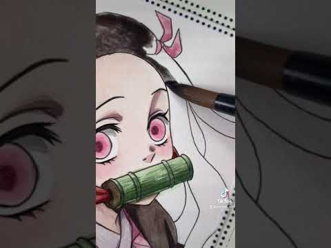 My best Nezuko drawing! - demon slayer art tiktok lainahs.art #shorts