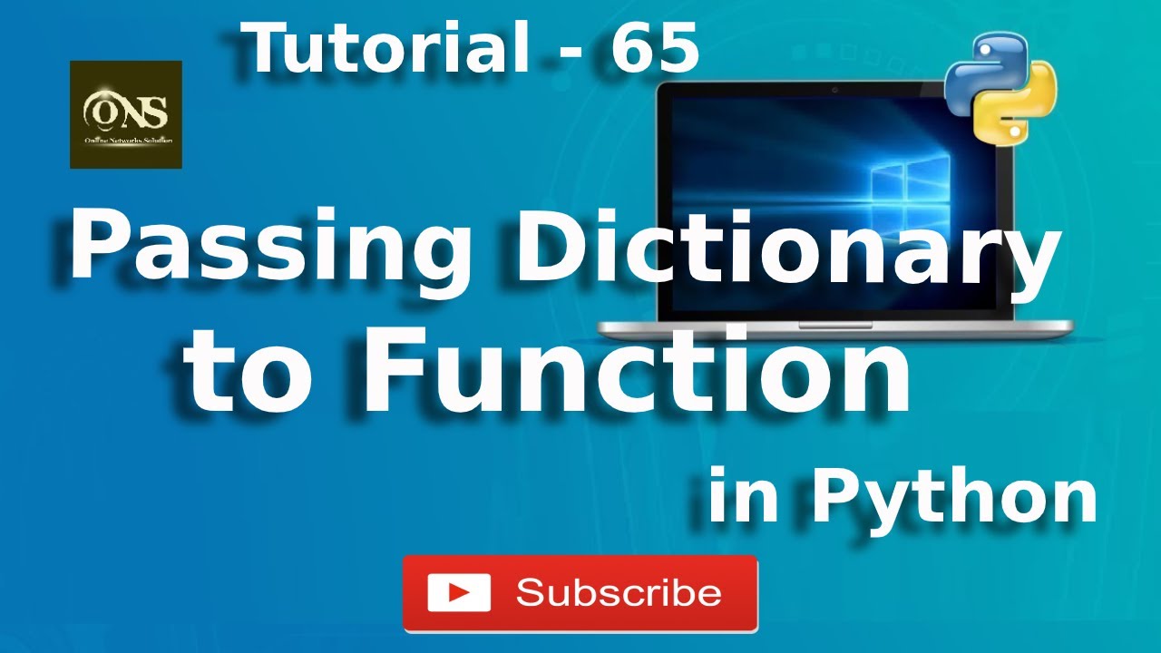 Passing Dictionary to Function in Python || Tutorial - 65 || Python Tutorial