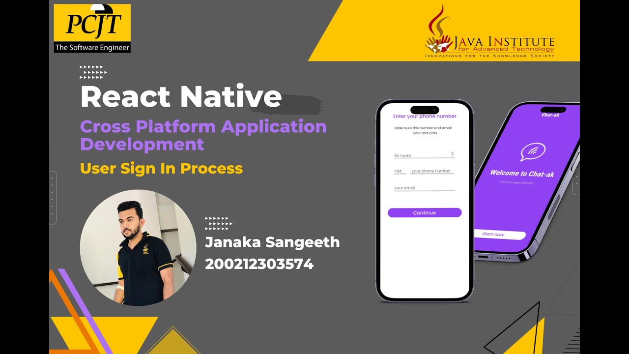 React Native Chat App | Cross-Platform Application Development | Java Institute | Sign In Process