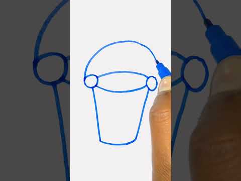 How to draw bucket 🪣 #shorts #youtubeshorts #short #shortvideo #ytshorts #educationdk #drawing #vdo