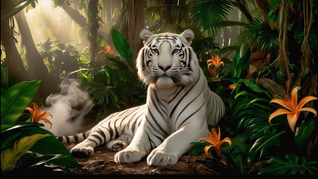 The white tiger An animal in danger of extinction
