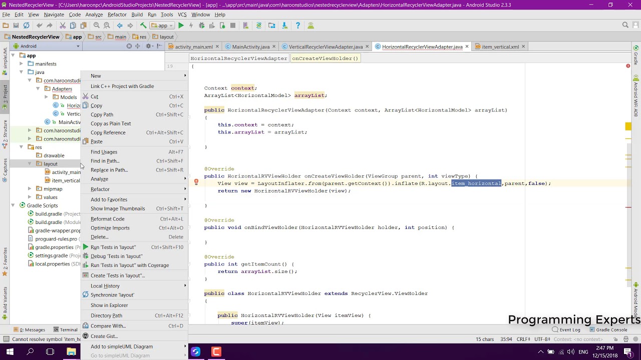 #2 Nested Recyclerviews (Multiple) like Play Store using Android Studio Tutorial
