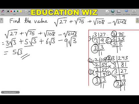 Find the value of √27 + √75 + √108 - √243 | root 27 + root 75 + root 108 - root 243.