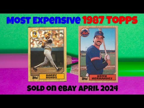 1987 Topps Most Expensive eBay Sales Baseball Cards - April 2024