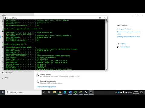 Configuring TCP/IP on a Windows host