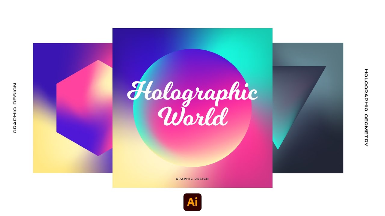 create geometry holographic gradient for your design idea - Adobe Illustrator tutorial