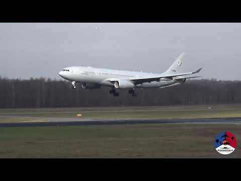 Low approach and touch & go T-054 Airbus A330-243MRTT at Eindhoven Air Base