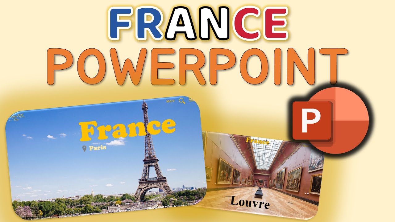 France Themed PowerPoint Presentation / You can write for Free Template