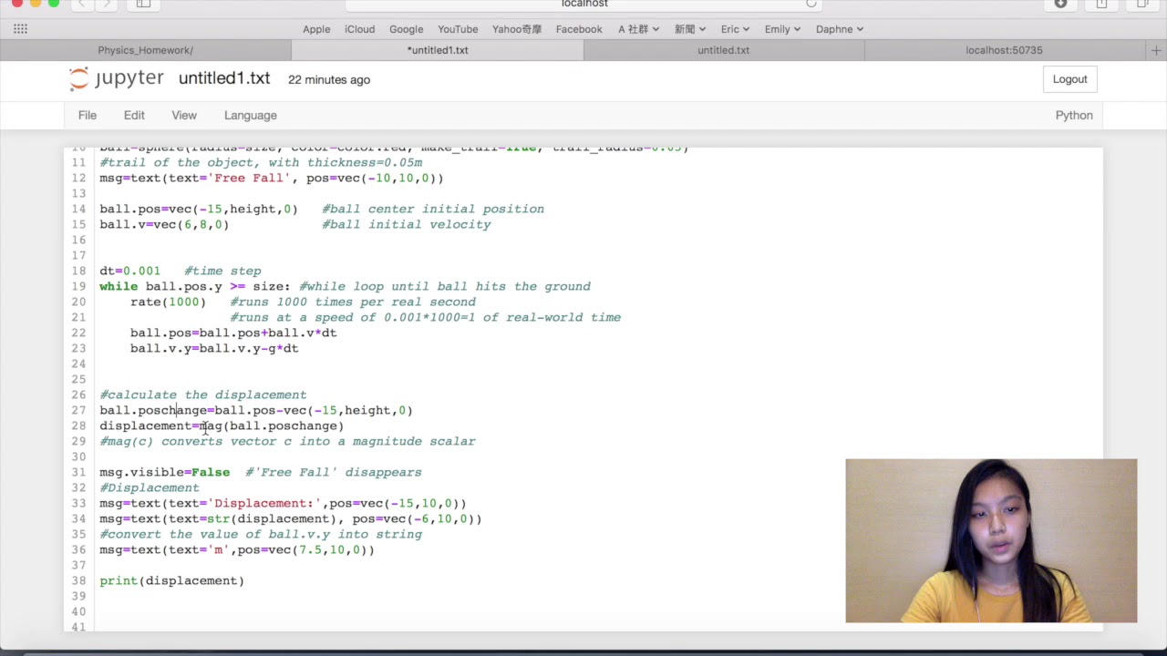 Projectile Simulation (VPython)