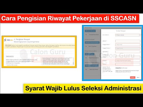 Cara Pengisian Riwayat Pekerjaan di SSCASN sebagai Syarat Wajib Lulus Seleksi Administrasi PPPK 2024