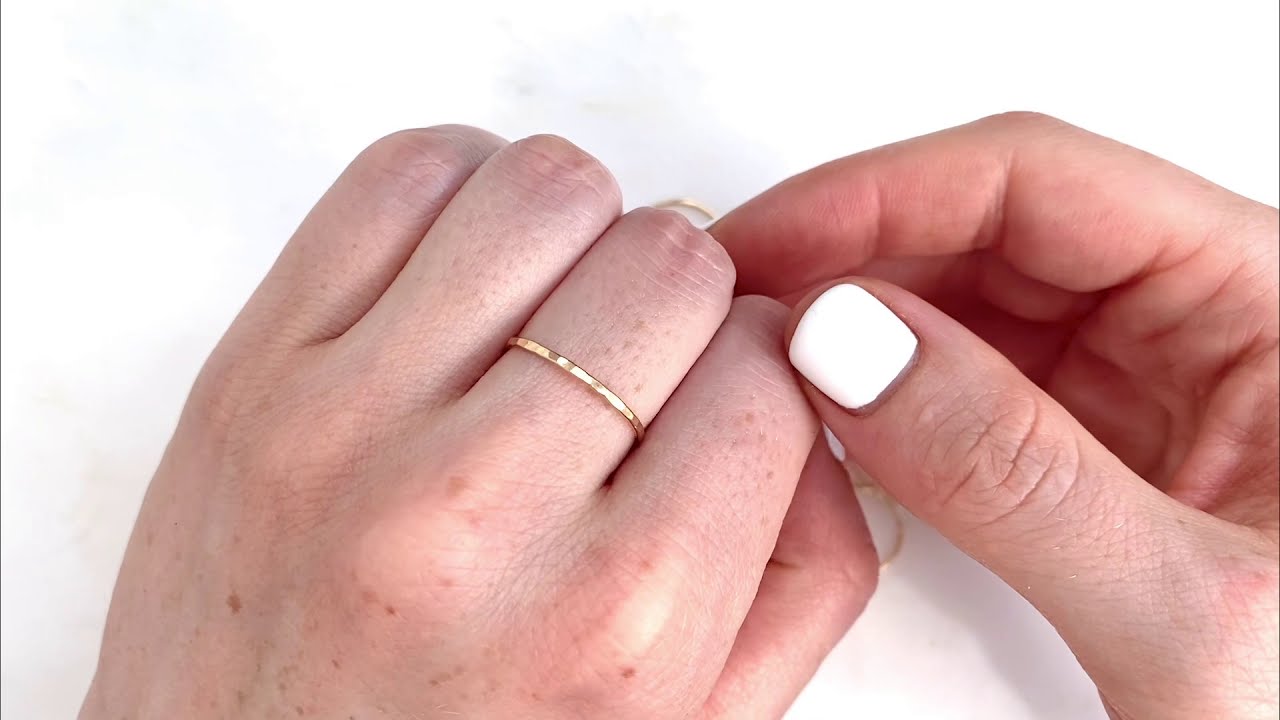 Gold Hammered Stacking Ring