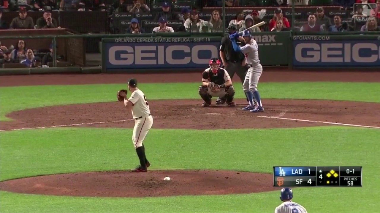 Chris Taylor Hits an RBI Single Vs Giants