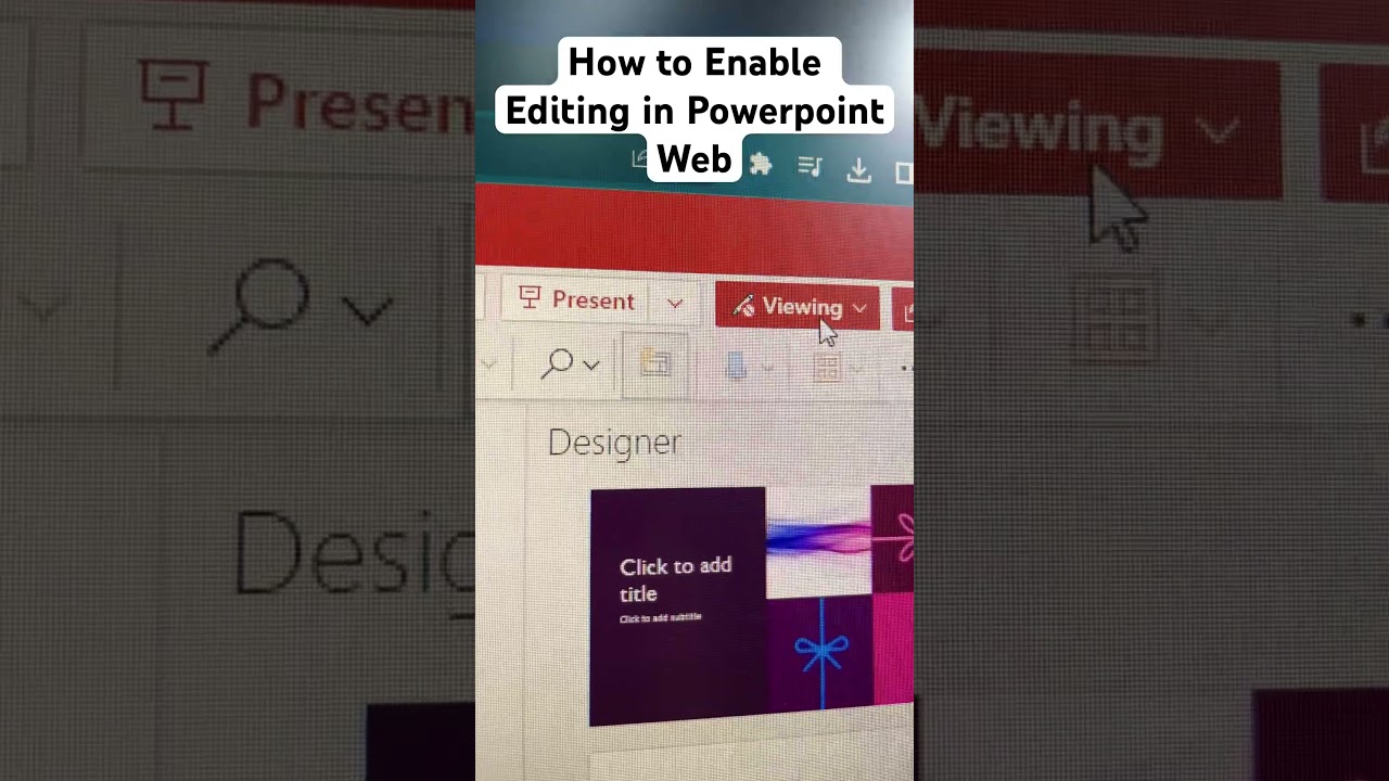 Enable Editing in PowerPoint Web #shorts #google