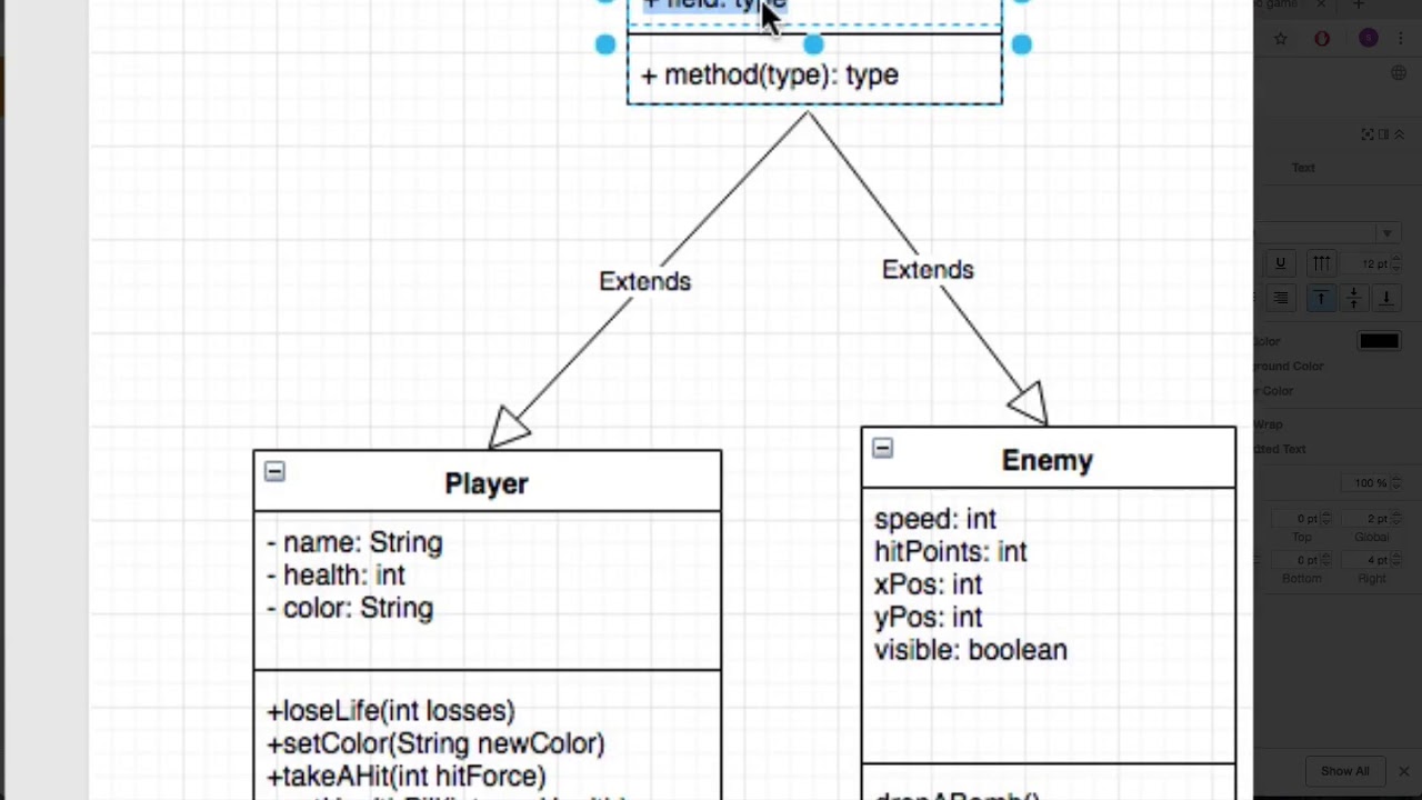 How to draw a UML diagram that shows inheritance