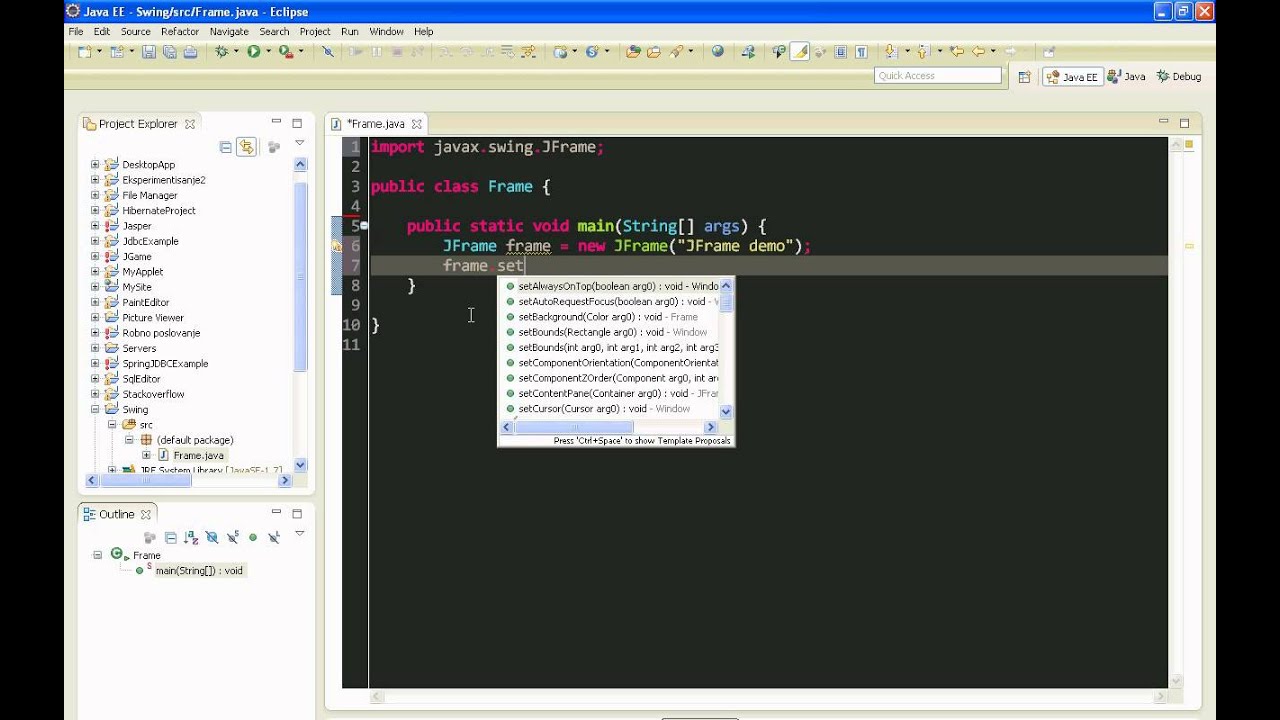 Java swing GUI tutorial #1: JFrame